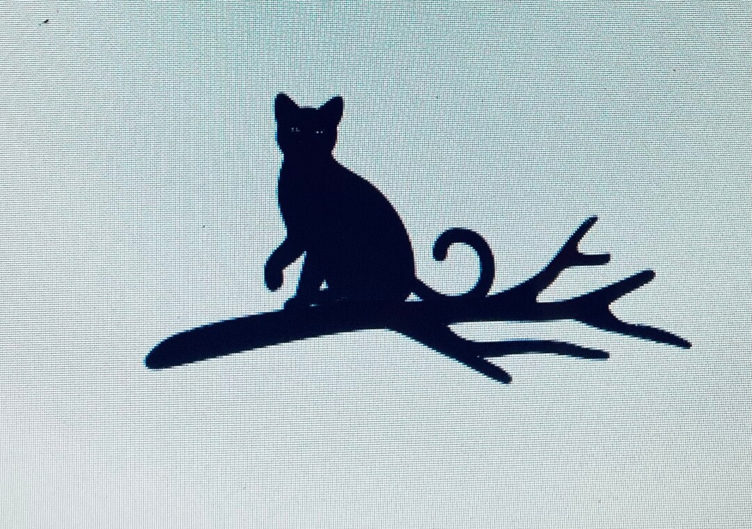 Cat Sitting in A Tree - Weatherproof (powder Coated) Metal Sign ...