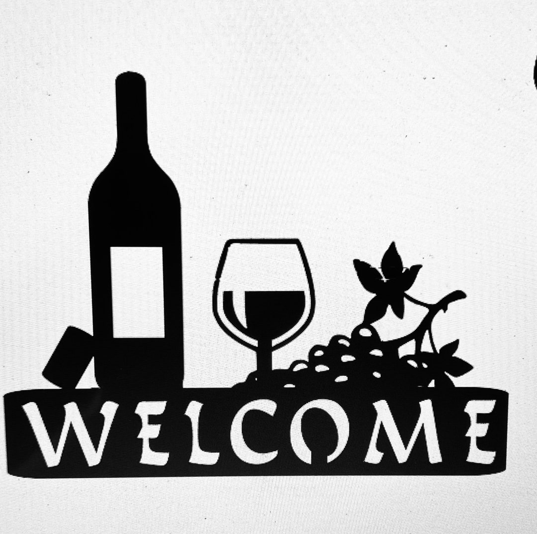 Personalized Wine Welcome Sign - Metal, Hanging Sign - Can Be ...