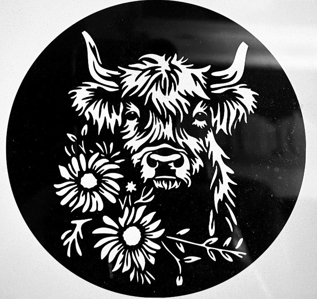 Cute Round Highland Cow Hanging Sign - Can Be Weatherproof - Multiple ...