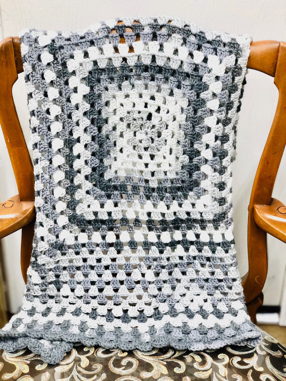 Beautiful Handmade White and Gray Crochet Blanket Baby - Etsy