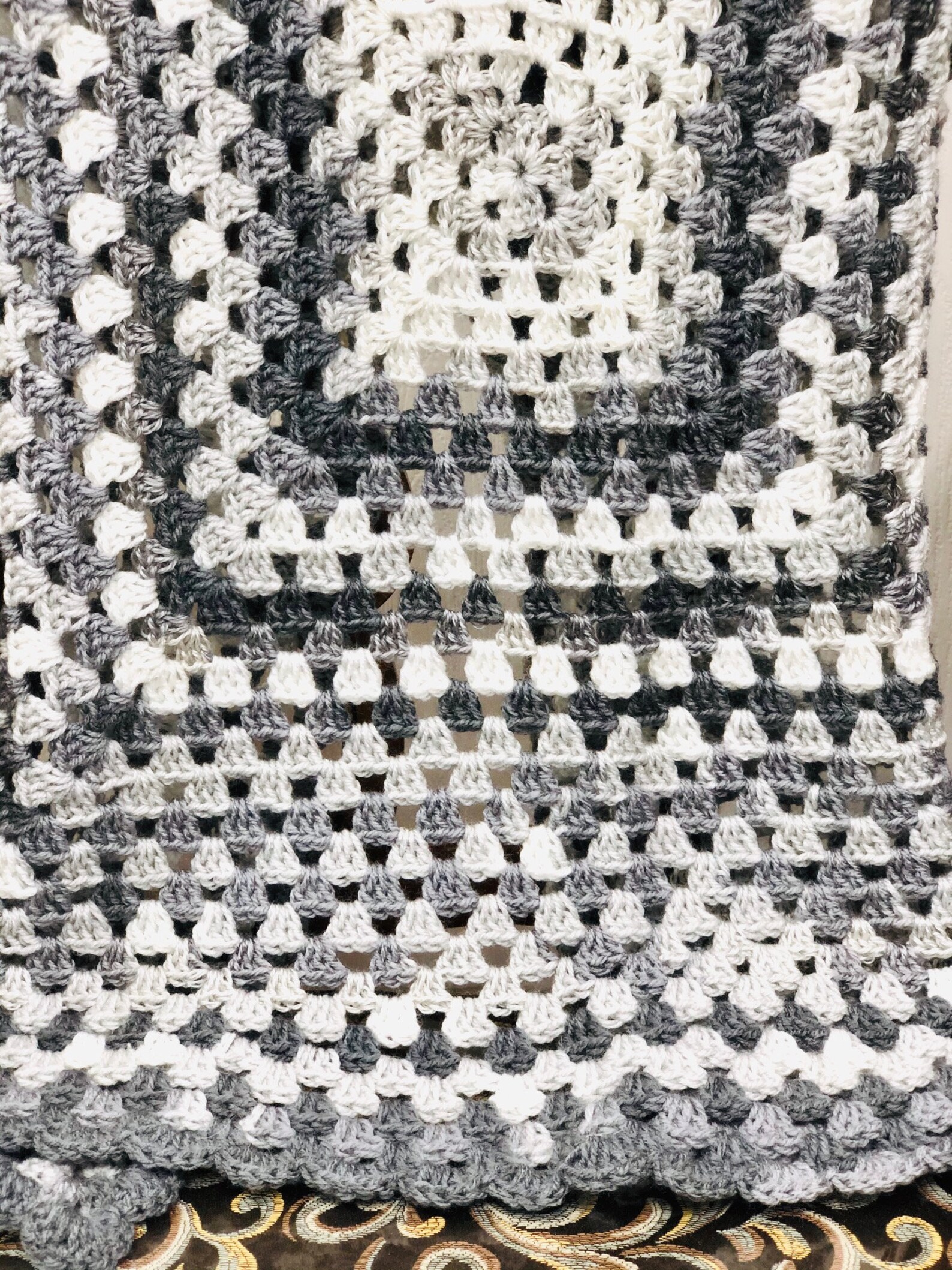 Beautiful Handmade White and Gray Crochet Blanket Baby - Etsy