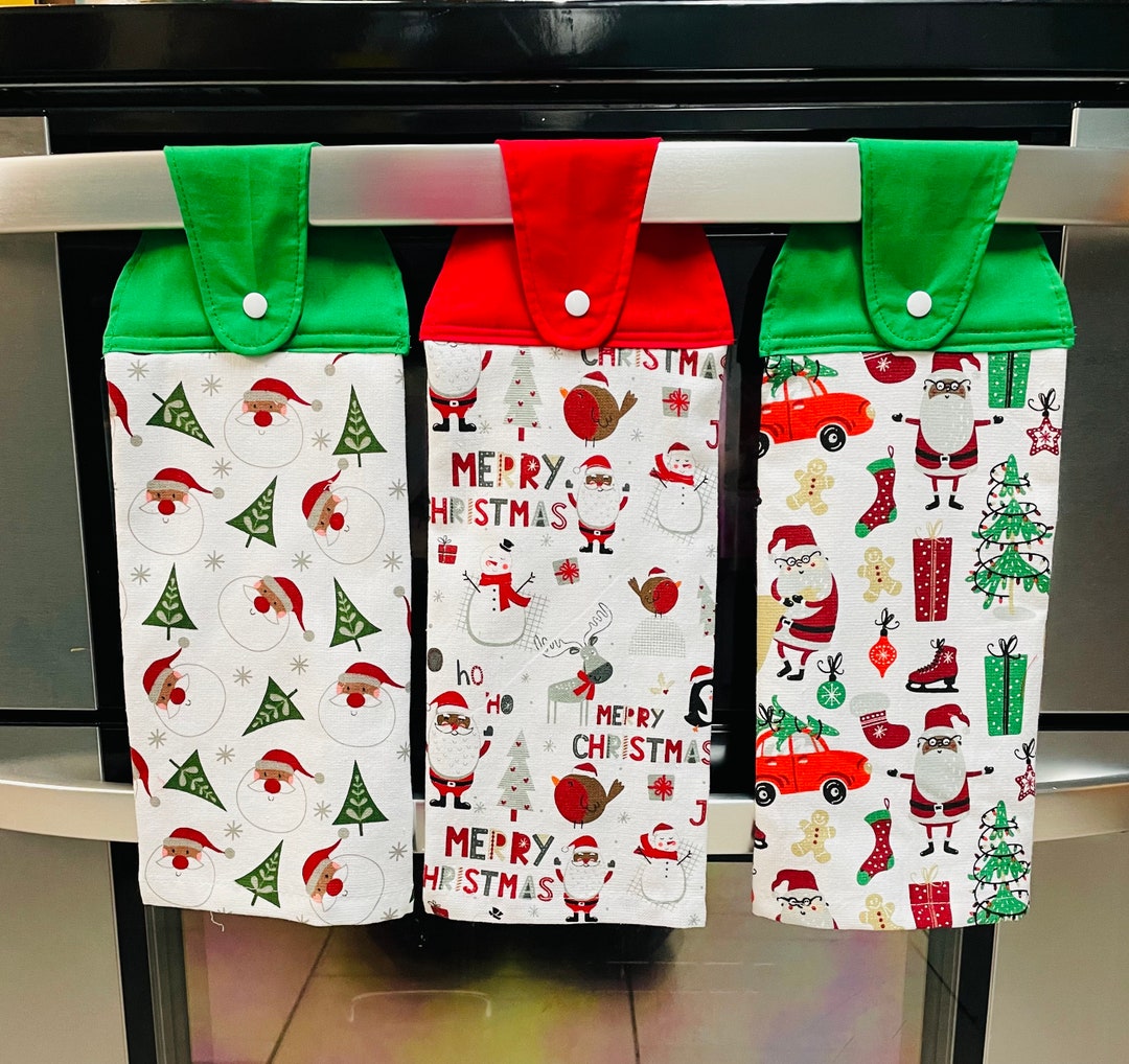 Christmas Santa Hanging Kitchen Towel/reindeer Kitchen Towels/christmas ...