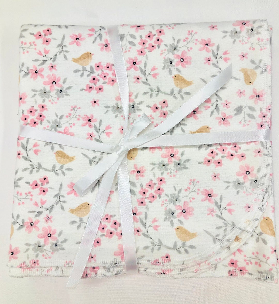 Adorable Set of 2 Receiving Blankets for Newborn Baby Girl/ Flannel ...