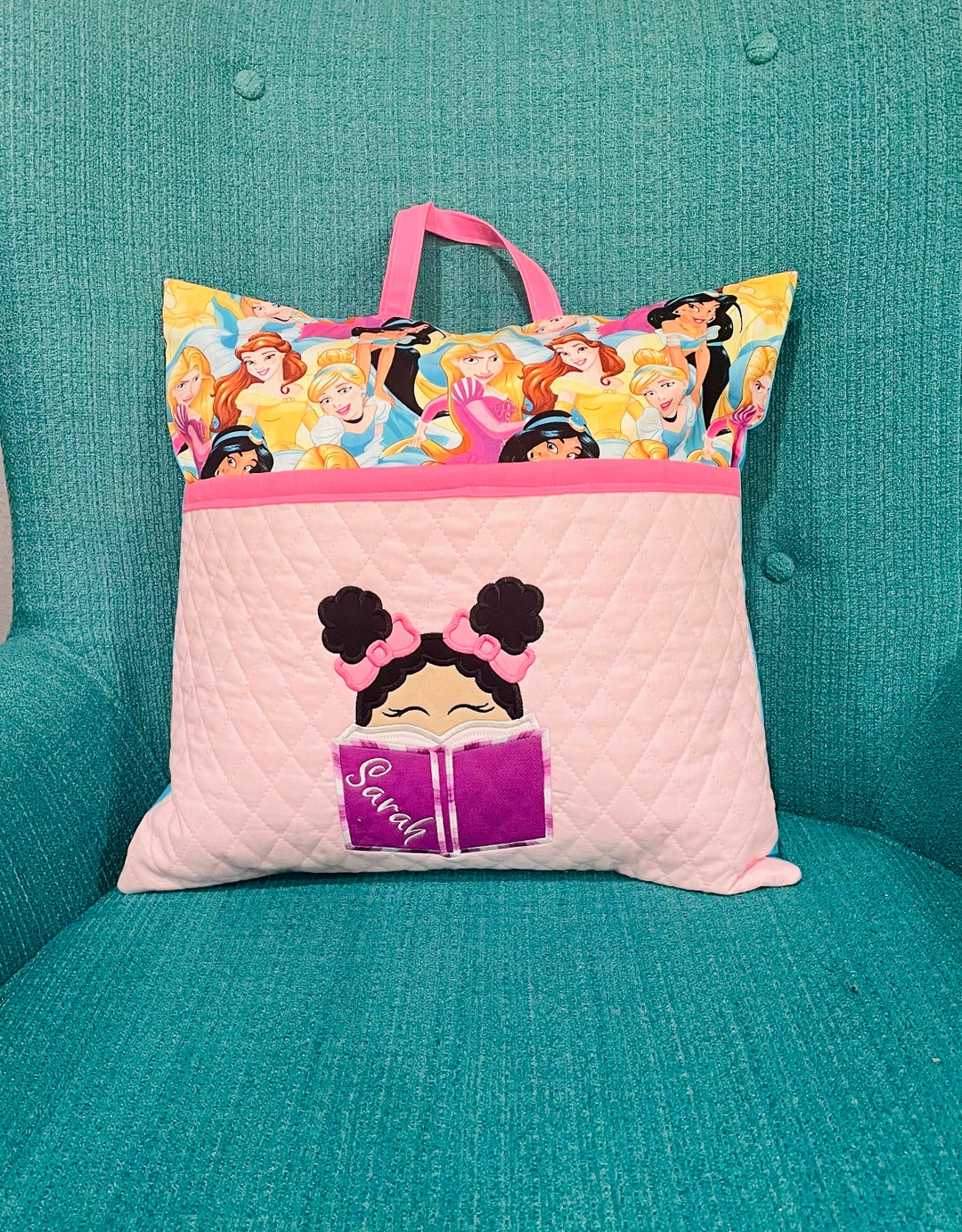 Girls Personalized Reading Pillow/princess Reading Pillow/book Pillow ...