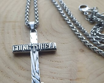 Mens Biker Cross Necklace - Etsy
