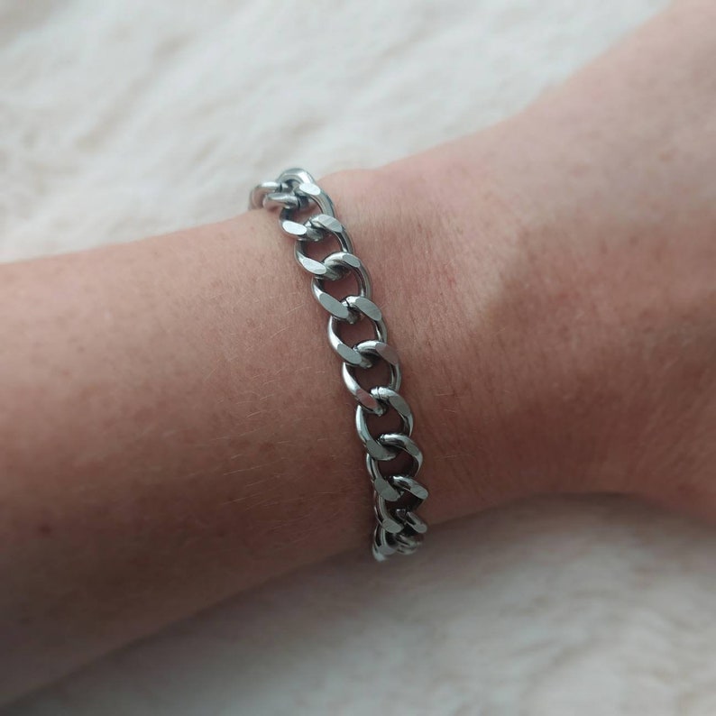Chunky Chain Bracelet Thick Chain Silver Chain Paperclip - Etsy