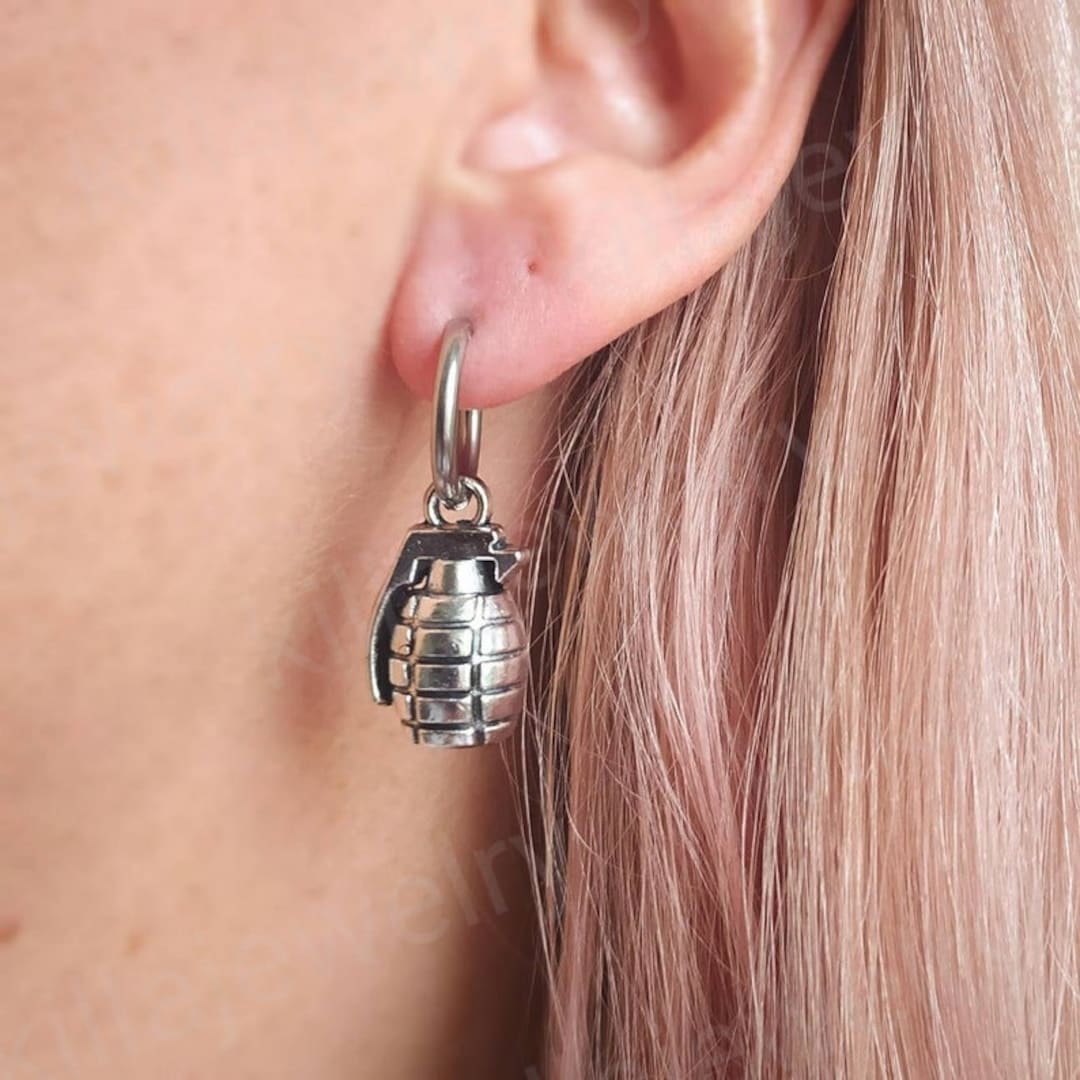 Punk Style Stainless Steel Huggie Hoop Earrings, Men's Earring, Women's ...