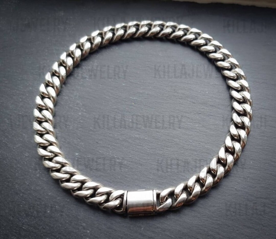 Chunky Stainless Steel Curb Chain Necklace With Large Buckle Clasp - Etsy