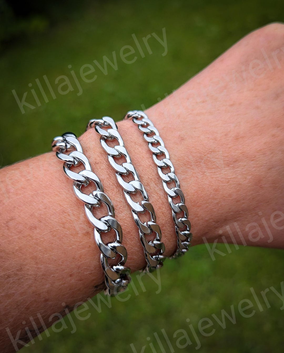 Non Tarnish Stainless Steel Curb Chain Bracelet - Etsy