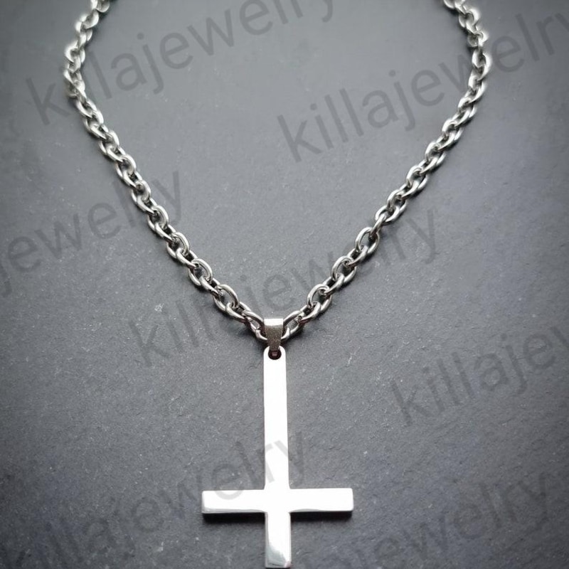 Upside Down Cross Necklace - Etsy