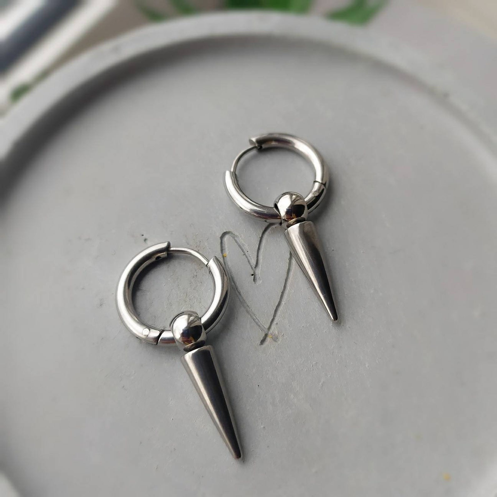 Spike Earrings Silver Spikes Punk Earrings Punk Jewelry | Etsy