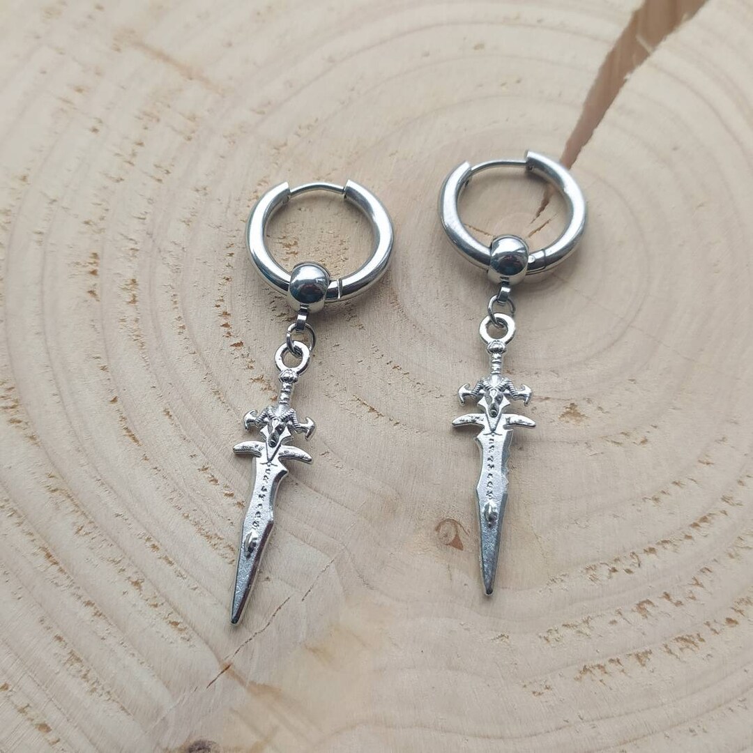 Dagger Earrings, Sword Earrings, Punk Earrings, Goth Earrings, Mens Earring, Womens Earrings ...