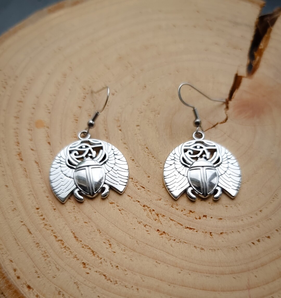 Ancient Egyptian Scarab/eye of Horus Earrings - Etsy