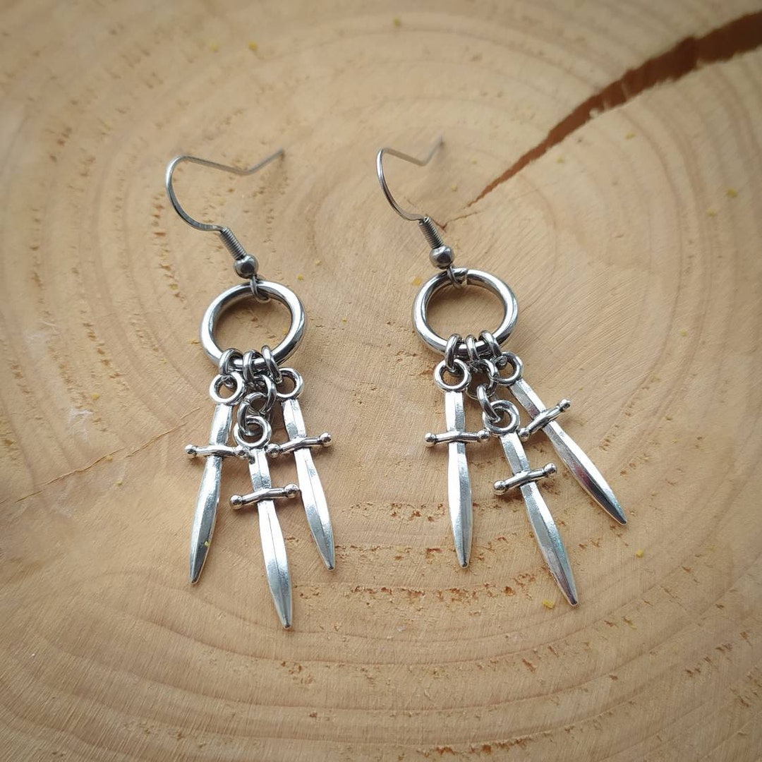 Dagger Earrings, Sword Earrings, Gothic Jewelry, Goth Earrings, Punk ...