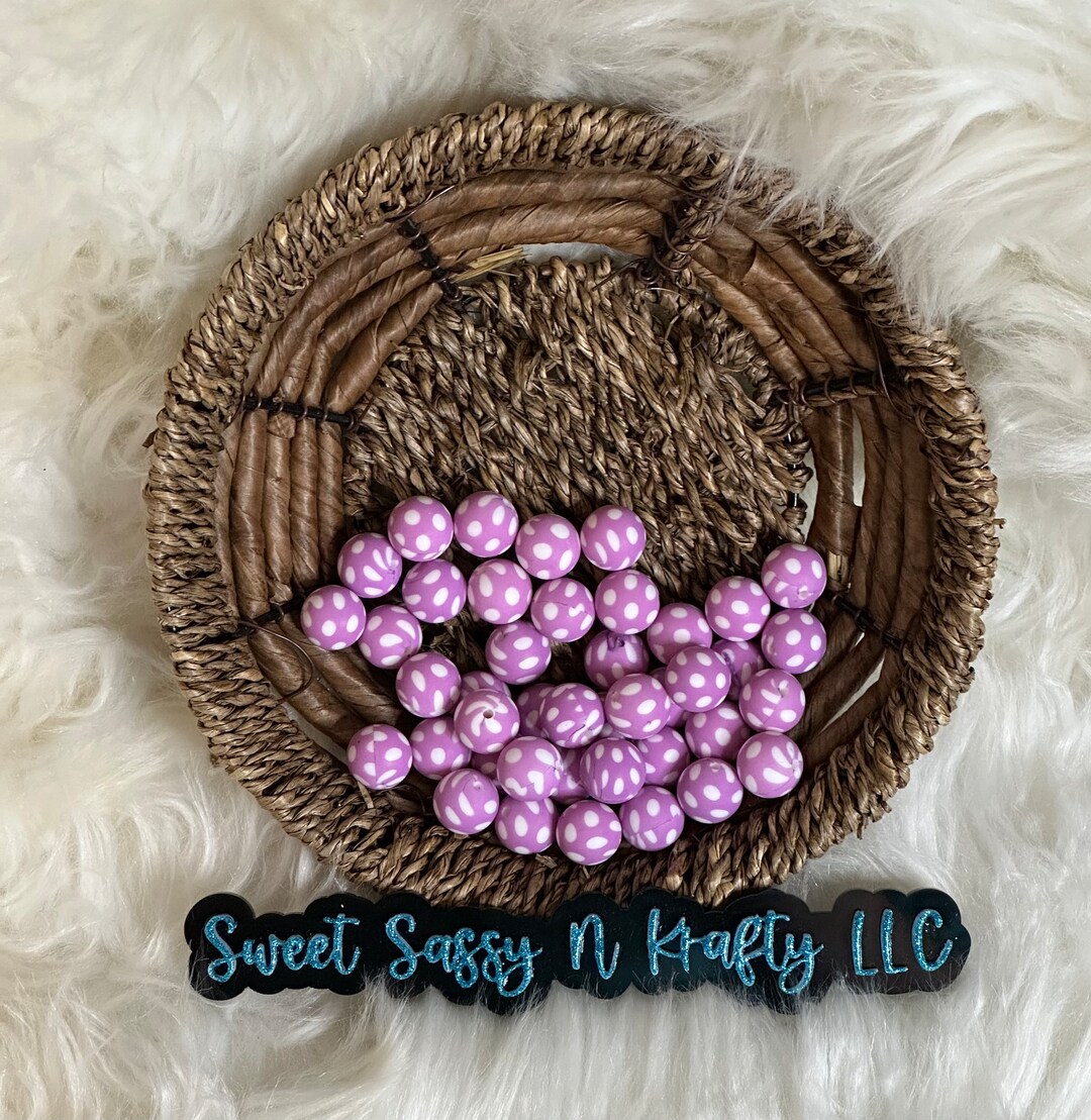 Pok a Dot Silicone Bead| Pink Dots 15mm Silicone Bead| 15mm Blue Dots ...