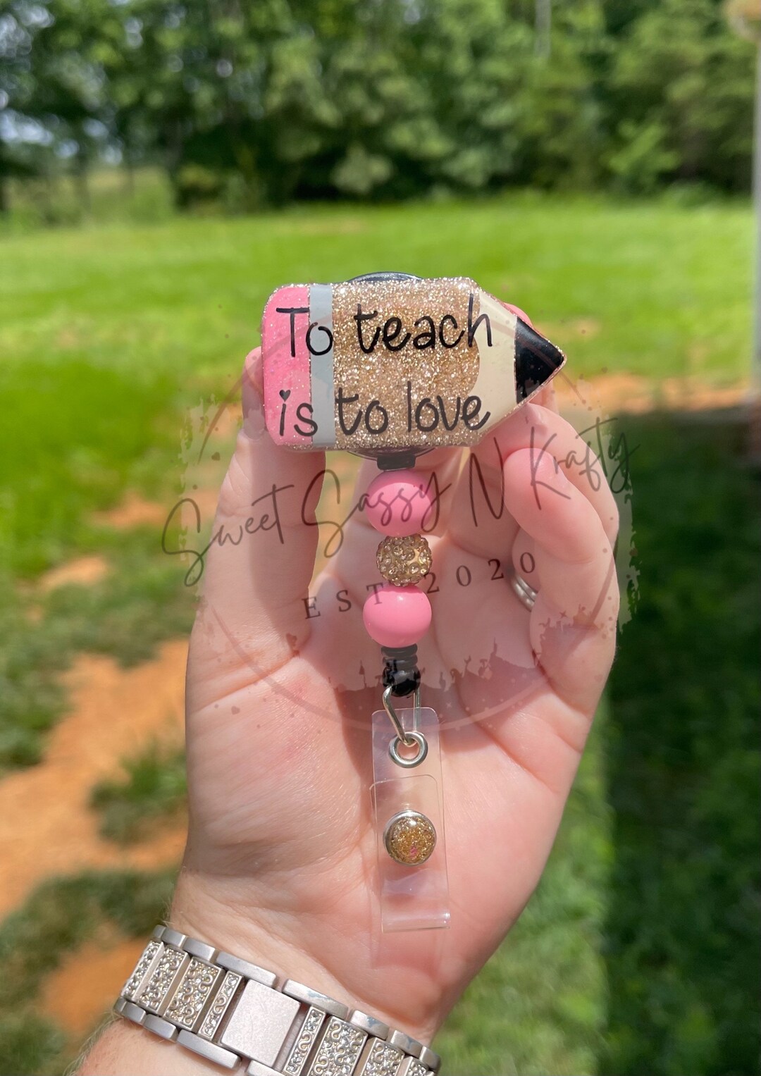 Teacher Pencil Badge Reel| Teacher Badge Reel| Pencil Badge Reel ...