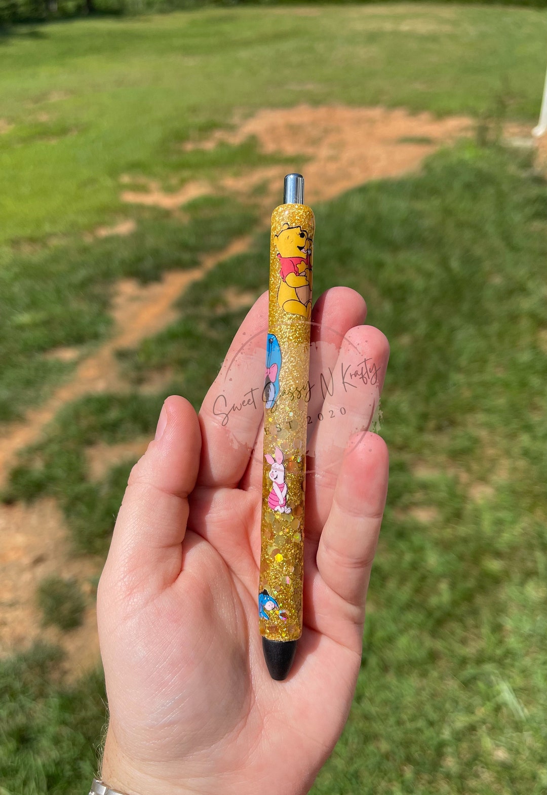 Bear Glitter Pen| Glitter Pen| Gel Pen| Yellow Bear | P O O H Bear Pen ...