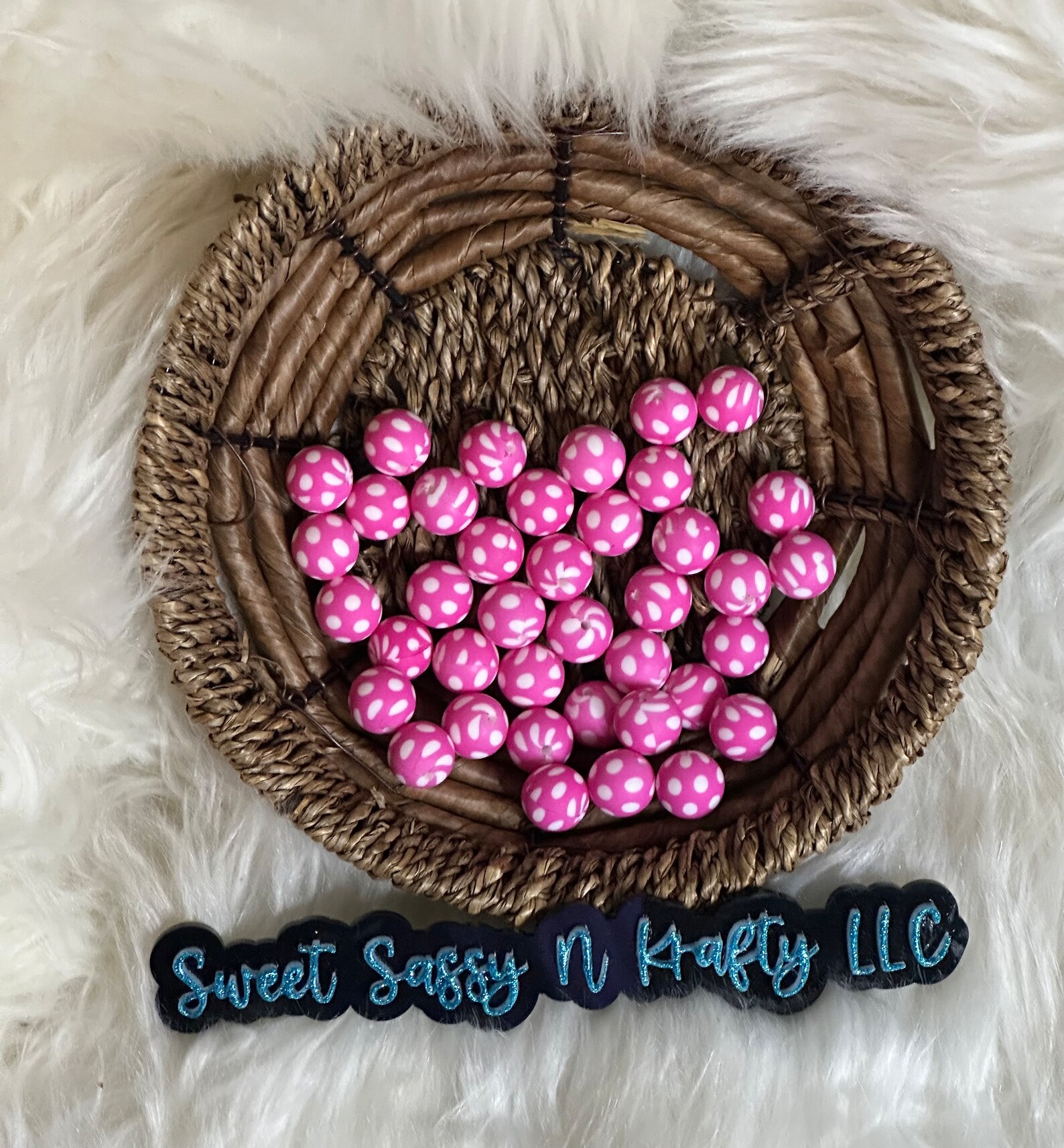 Pok a Dot Silicone Bead| Pink Dots 15mm Silicone Bead| 15mm Blue Dots ...