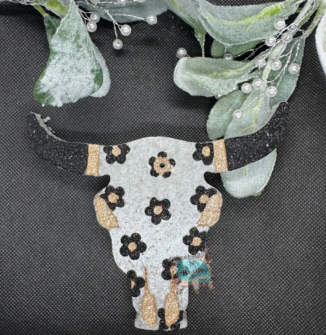 Black Gold Floral Bull Head Car Freshie| Car Freshie | Freshie | Cute ...