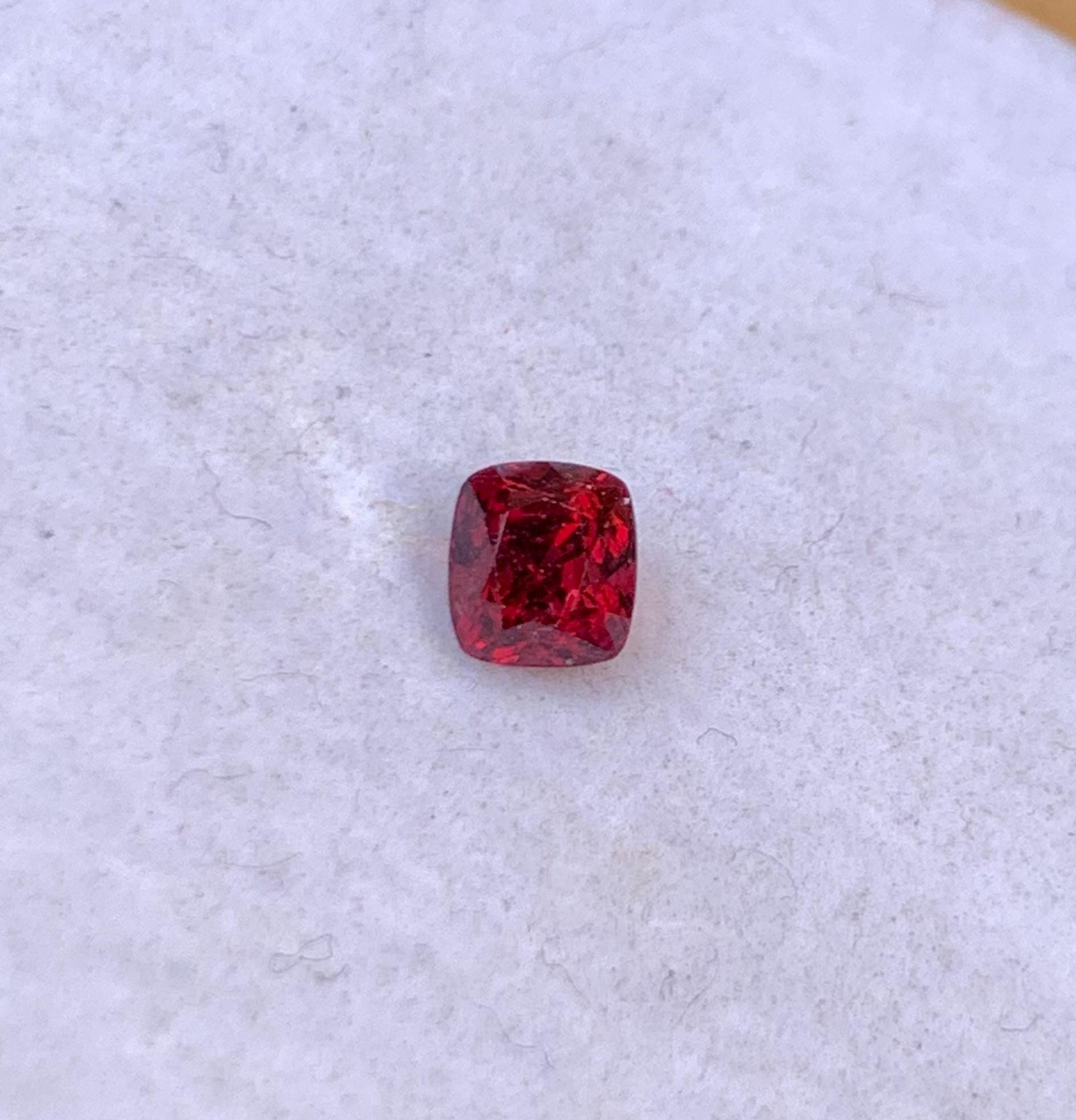 Blood Red Spinel, 5.40x4.90mm Cushion Cut Stone,minor Inclusion, Non ...