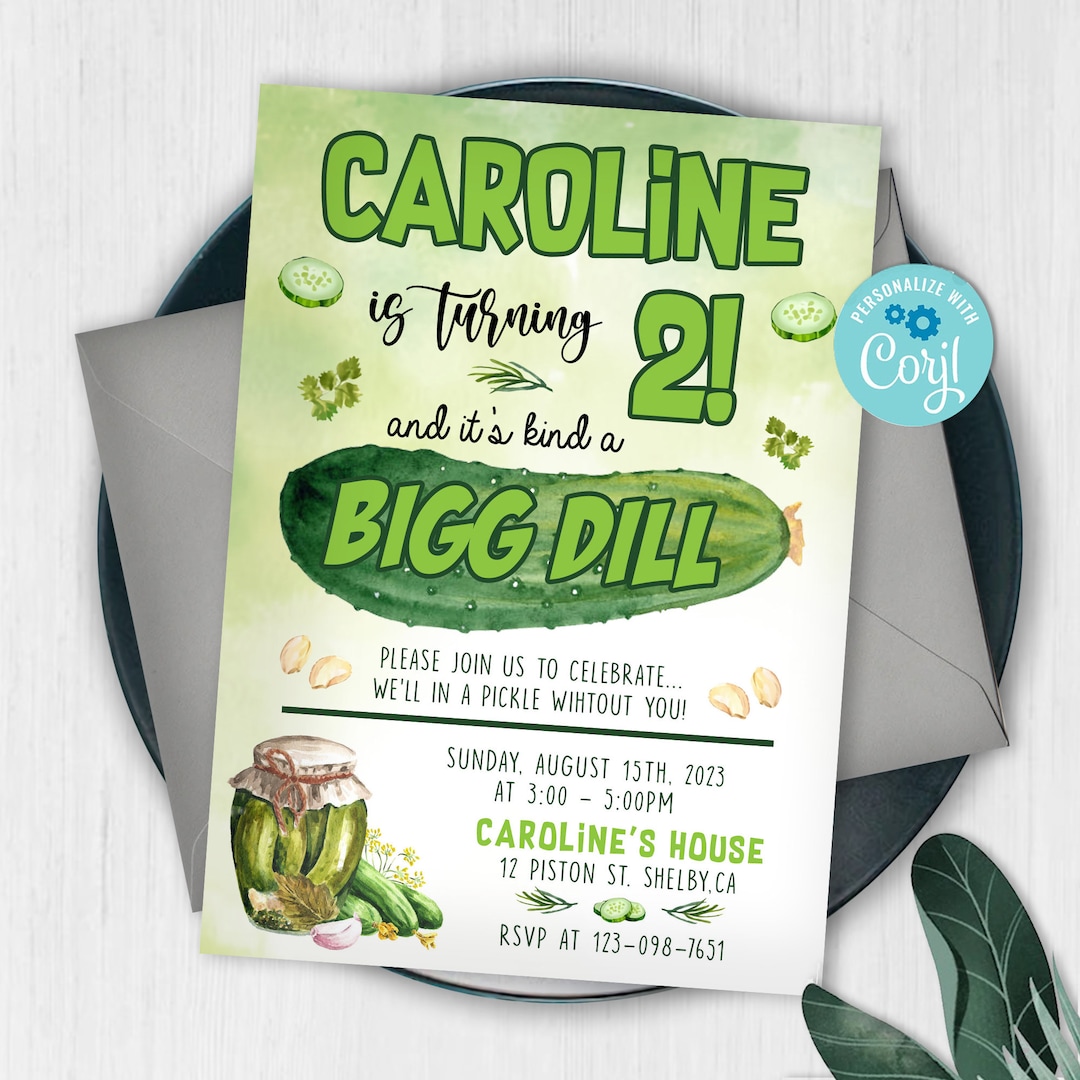 Pickle Birthday Party Invitation, Pickle Invite, Pickle Party ...