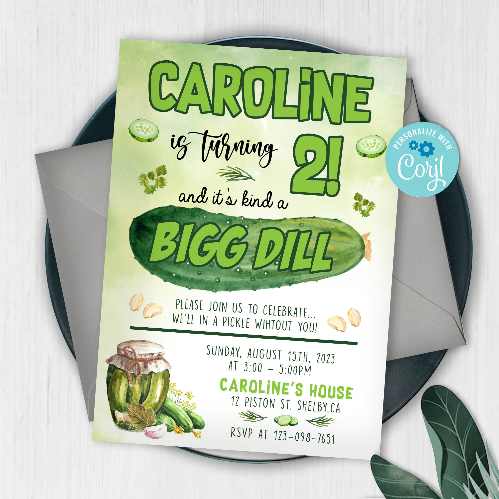 Pickle Birthday Party Invitation, Pickle Invite, Pickle Party ...