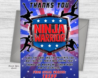 Ninja Warrior Birthday Thank You - Etsy