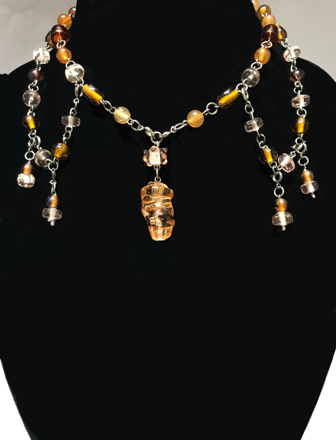 Reconfigurable Amber Glass Multinecklace - Etsy