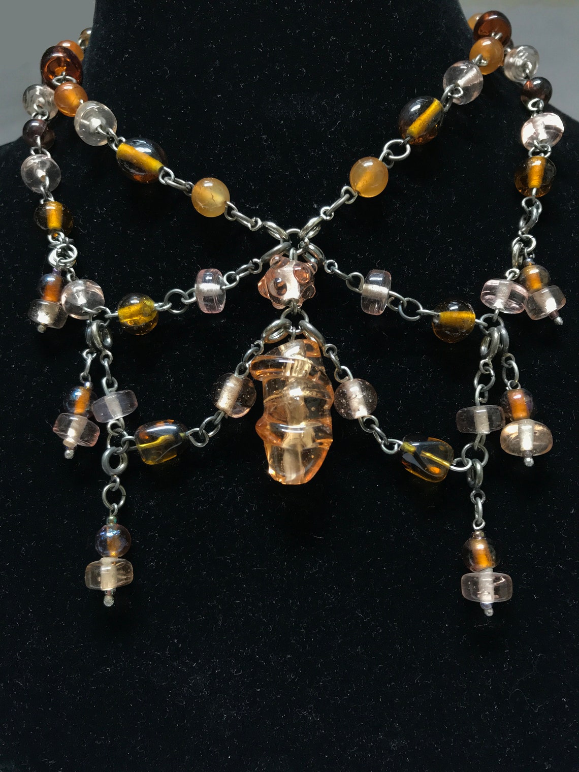 Reconfigurable Amber Glass Multinecklace - Etsy