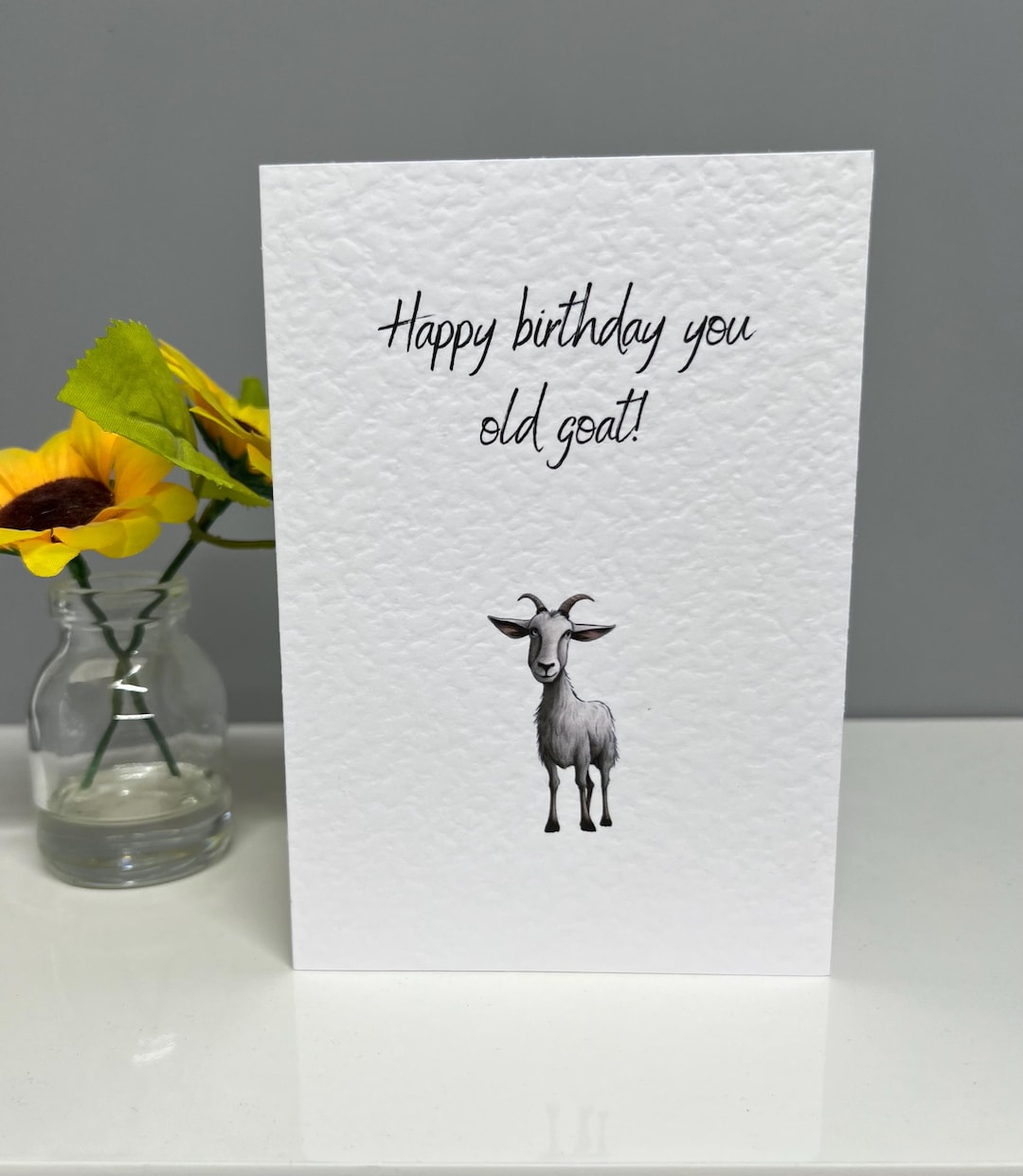 Old Goat Birthday Card. Cute Birthday Goat Card. Happy Birthday Goat ...