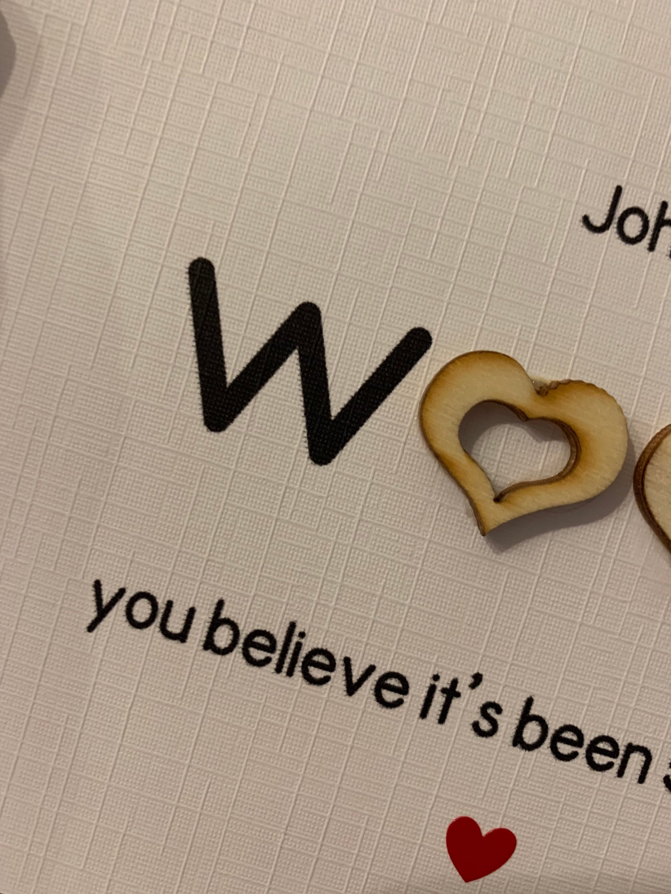 5 Year Anniversary Card Wooden Hearts Anniversary - Etsy