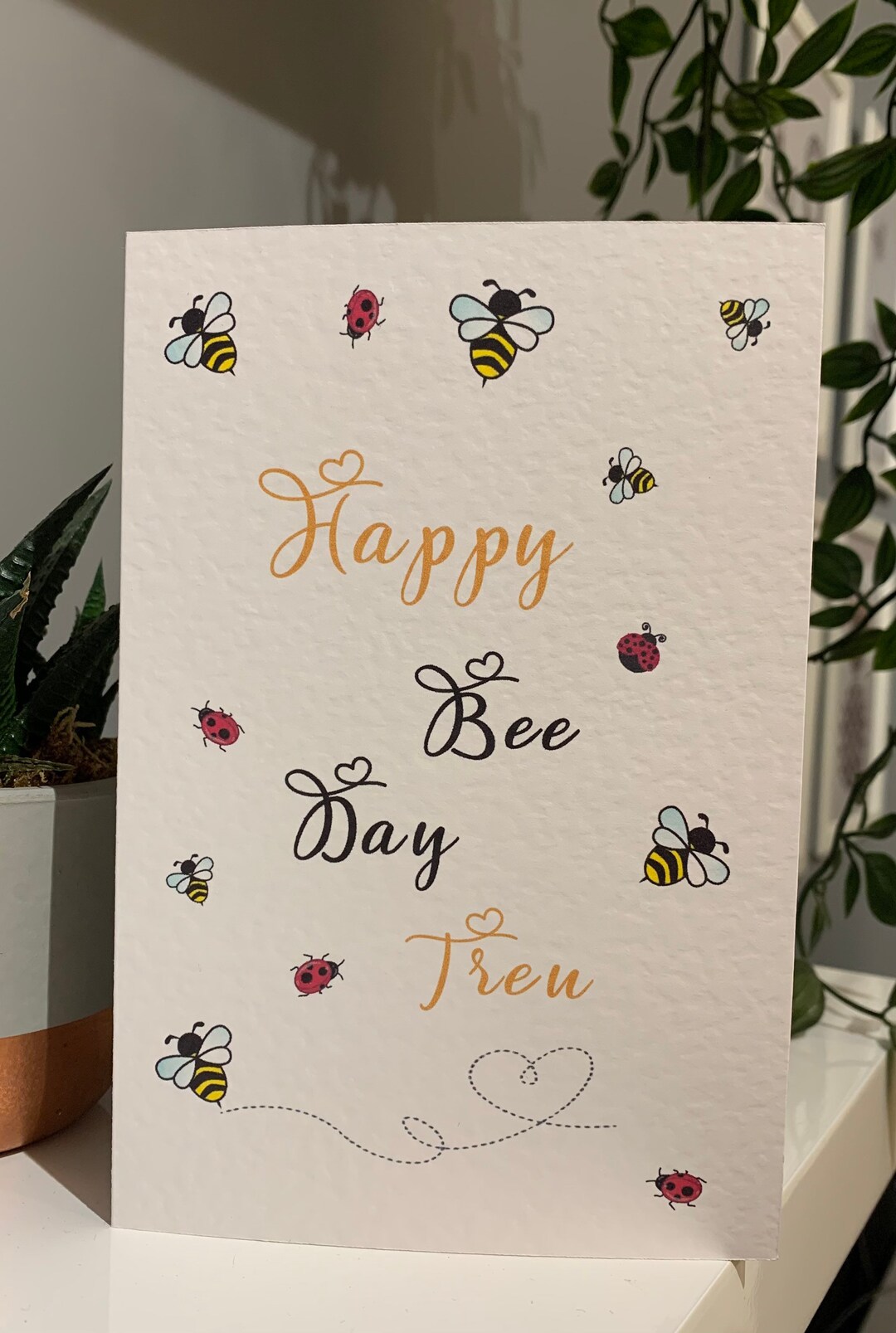 Happy Bee Day Birthday Card, Bees and Ladybird Card - Etsy