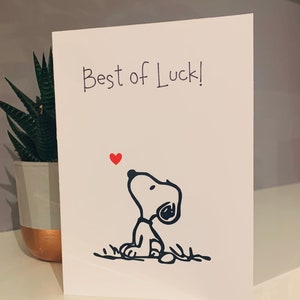 Best of Luck Good Luck Card Snoopy Heart Encouragement Card - Etsy