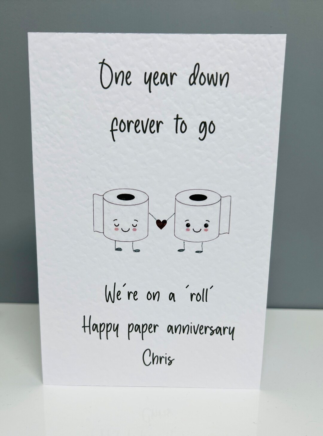 One Year Anniversary Card. Paper Anniversary Card. First Anniversary ...
