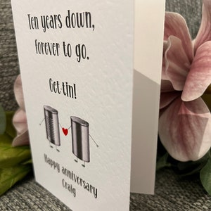 Ten Year Anniversary Card. Tin Anniversary. - Etsy UK