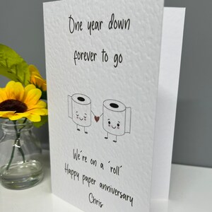 One Year Anniversary Card. Paper Anniversary Card. First Anniversary ...