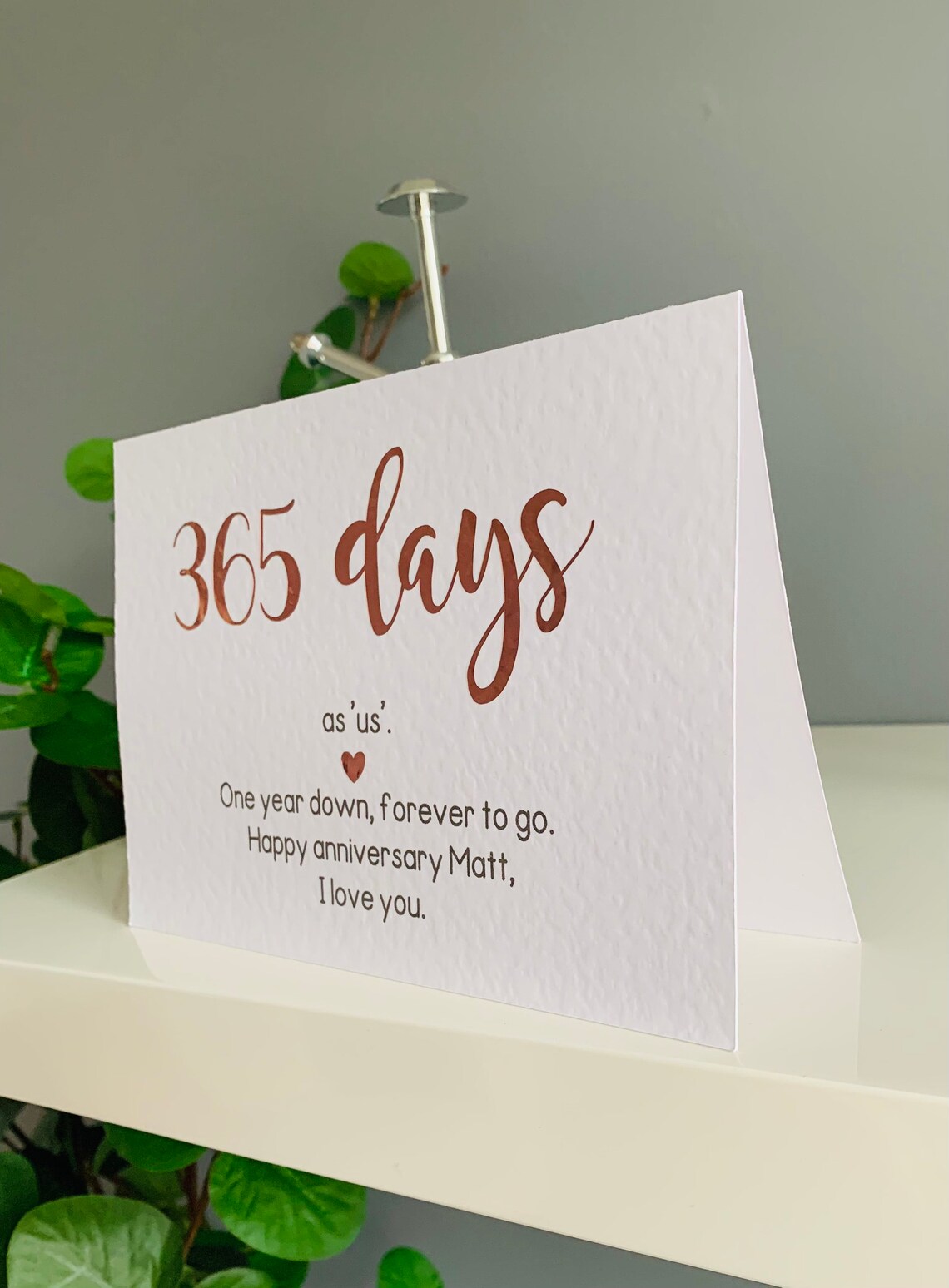 365 Days, One Year Anniversary, Personalised Card - Etsy UK
