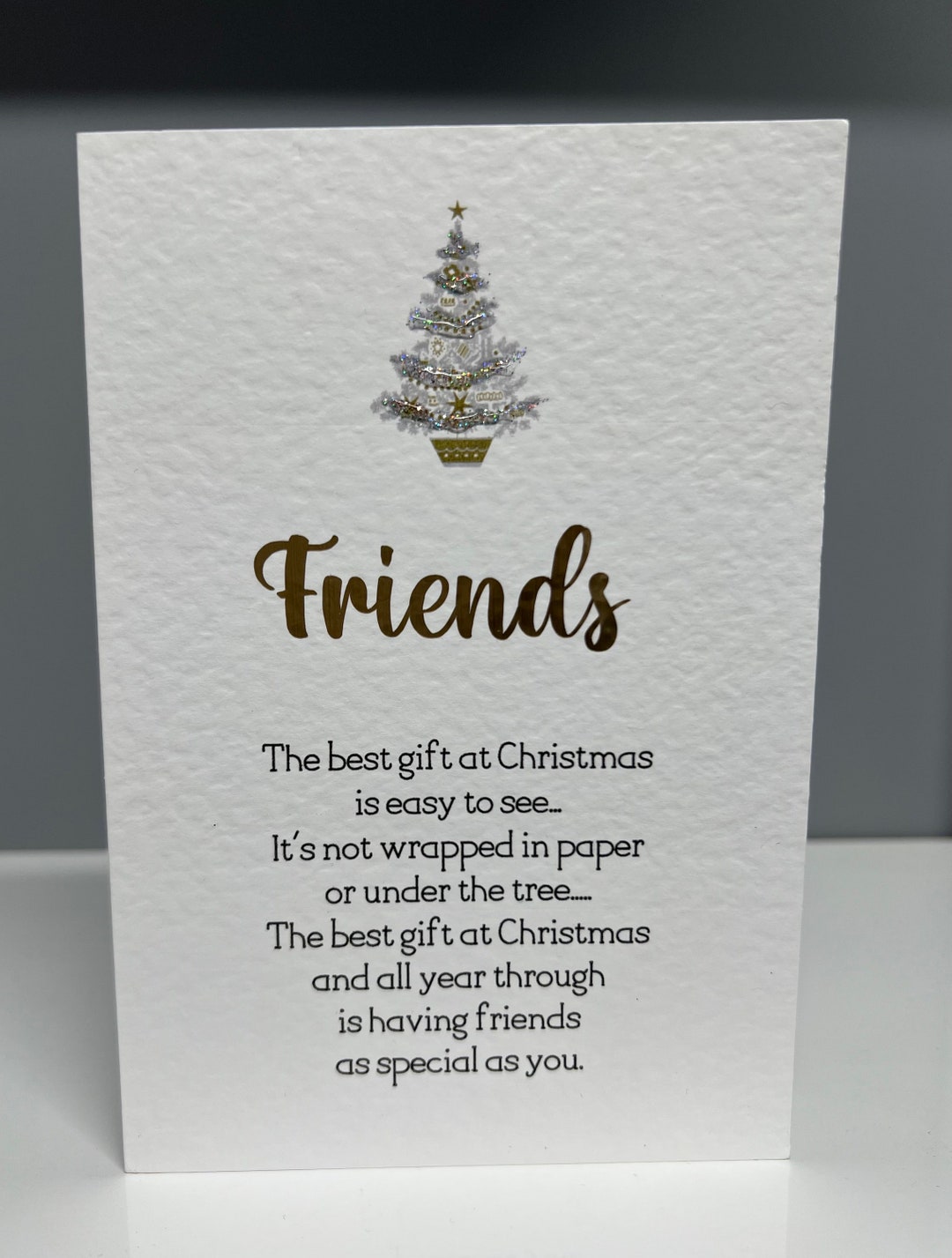 Friend or Friends Christmas Card With Glittery Christmas Tree - Etsy