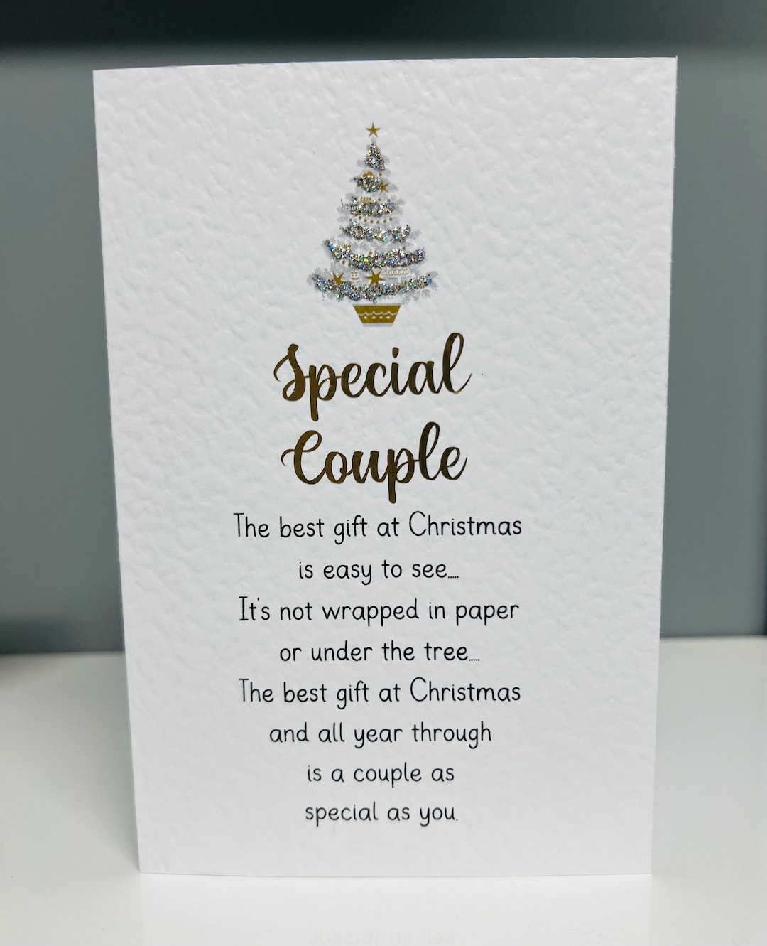 Special Couple Christmas Card With Glittery Christmas Tree - Etsy