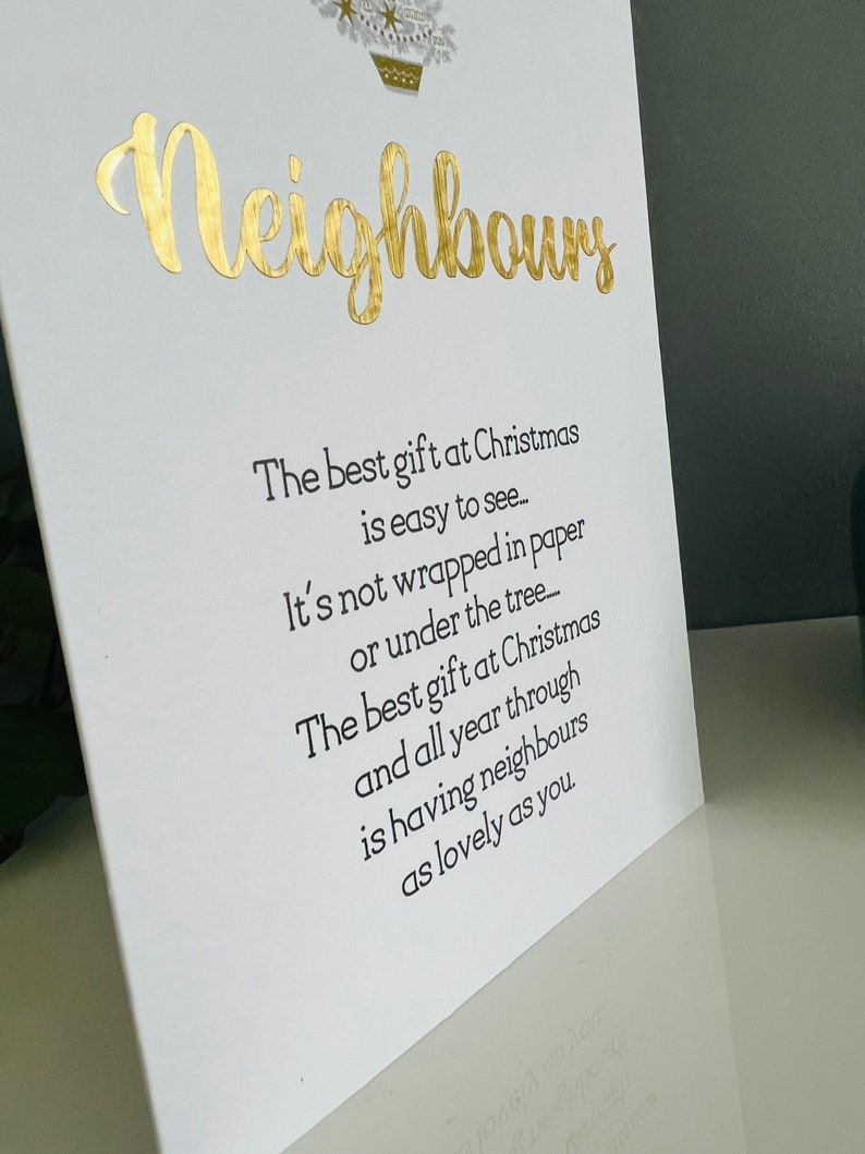 Neighbours From Us to You Christmas Card With Glittery Christmas Tree ...