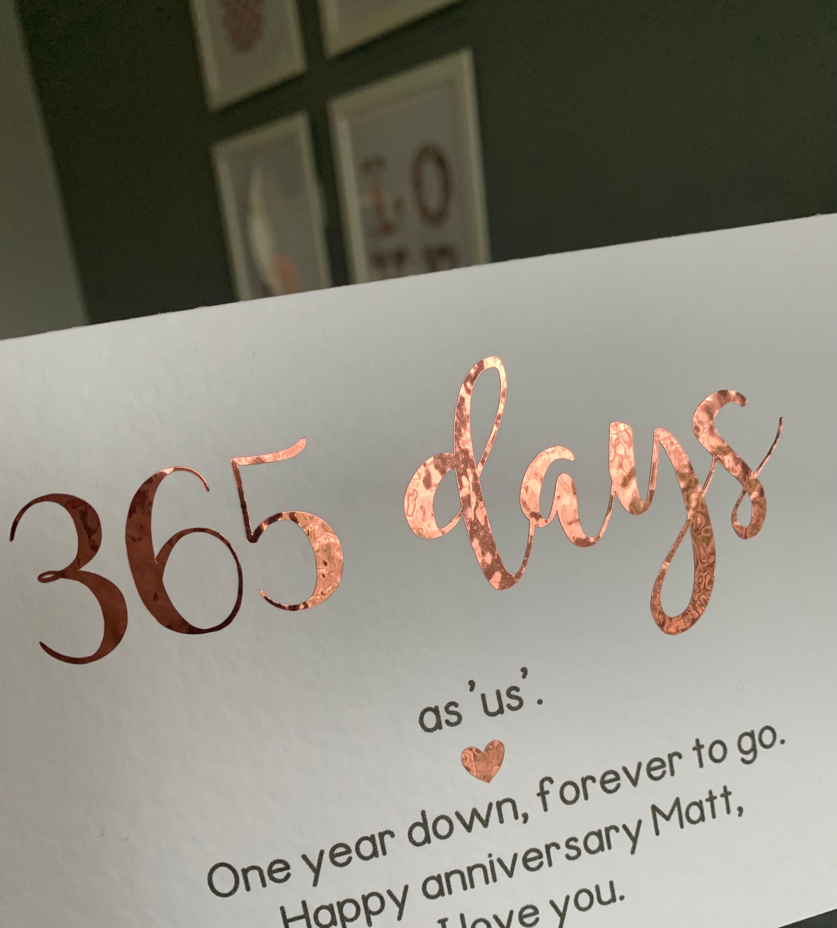 365 Days One Year Anniversary Personalised Card - Etsy UK