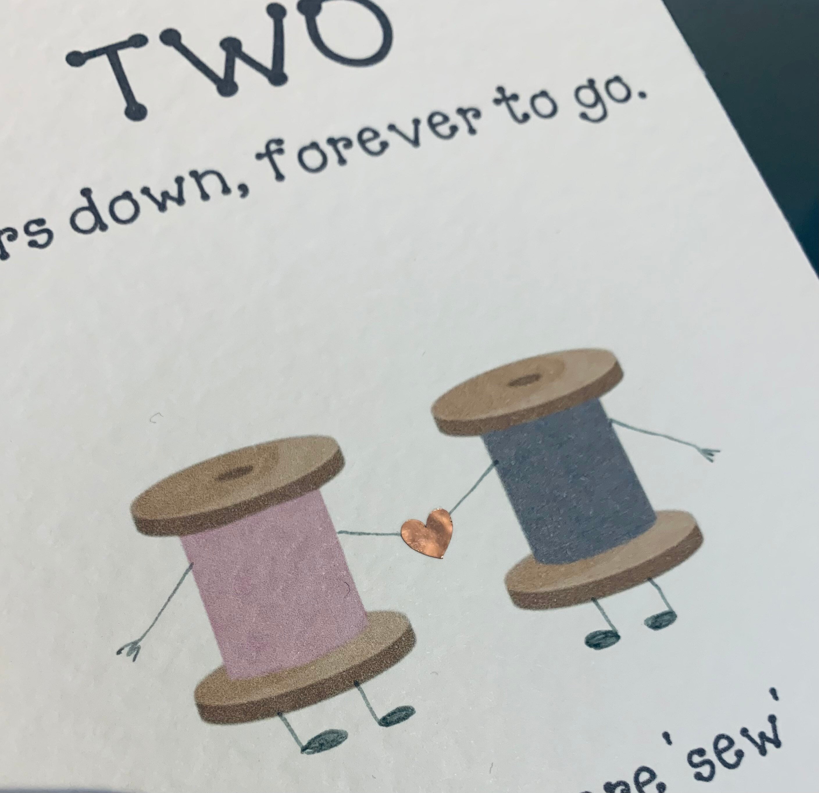 Two Year Anniversary Card Sew Good Together Cotton - Etsy