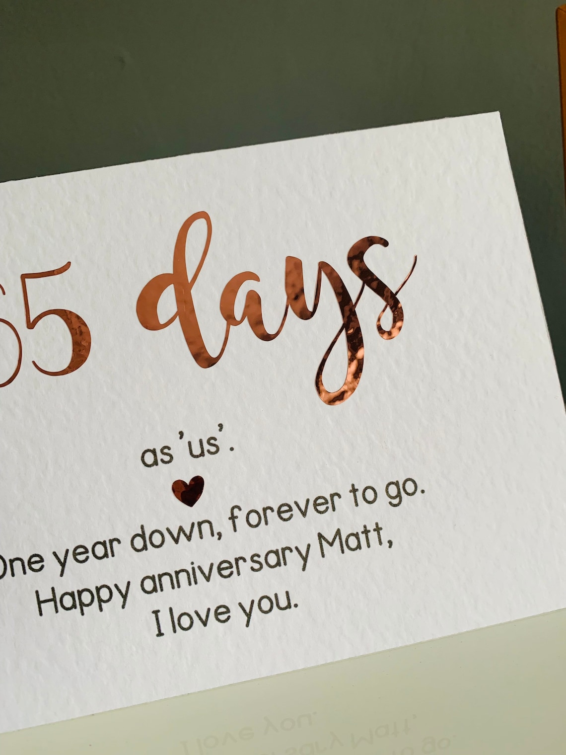 365 days one year anniversary personalised card | Etsy
