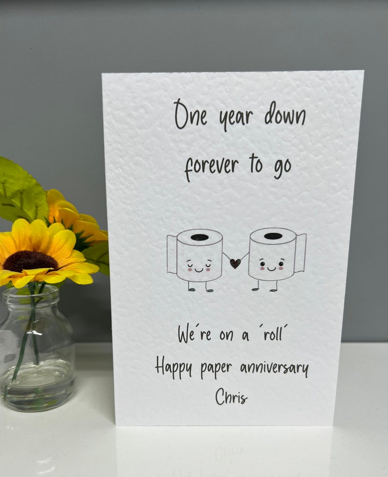 One Year Anniversary Card. Paper Anniversary Card - Etsy