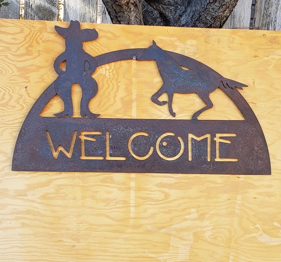 Cowboy Welcome Sign - Etsy