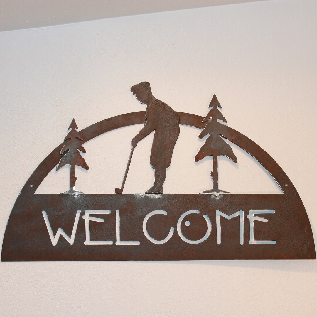 Golfing Welcome Sign - Etsy