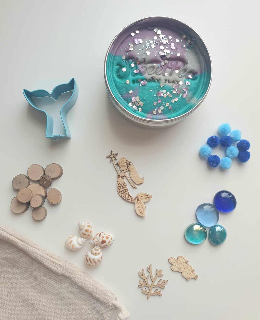 Mermaid Mini Playdough Kit - Etsy