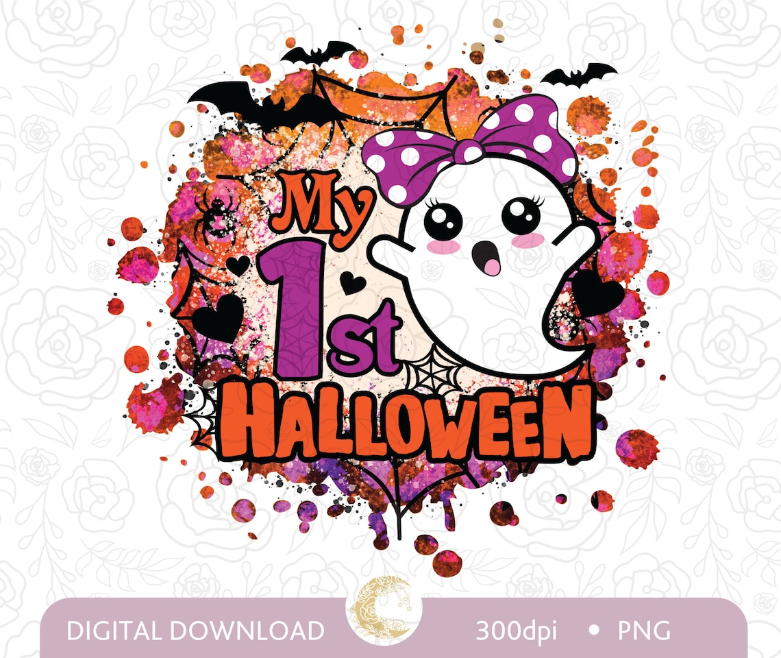 My 1st Halloween PNG My First Halloween Girl Png Baby's - Etsy