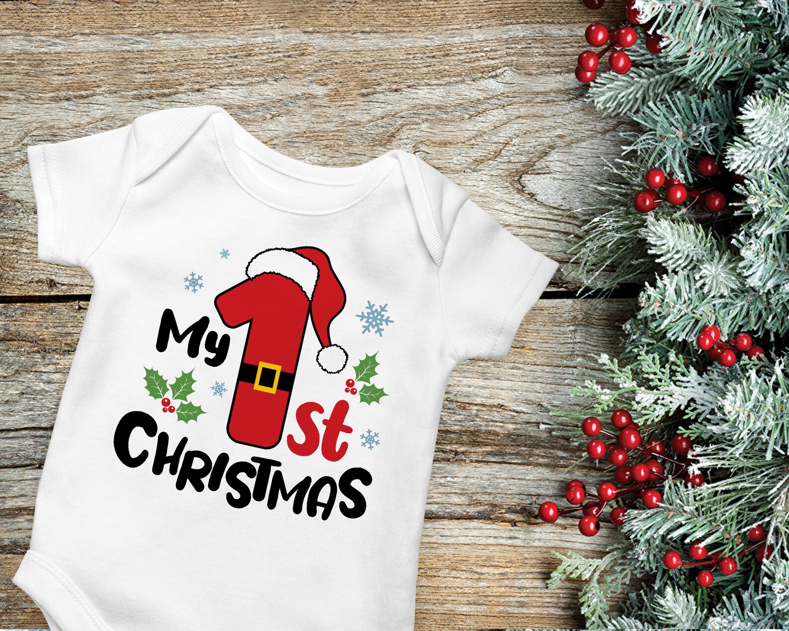 My First Christmas SVG Baby Santa Christmas Number Design - Etsy