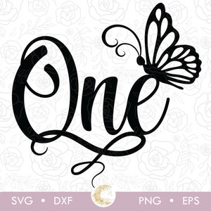 One Cake Topper SVG, Birthday Cake Topper With Butterfly Svg, Cake ...